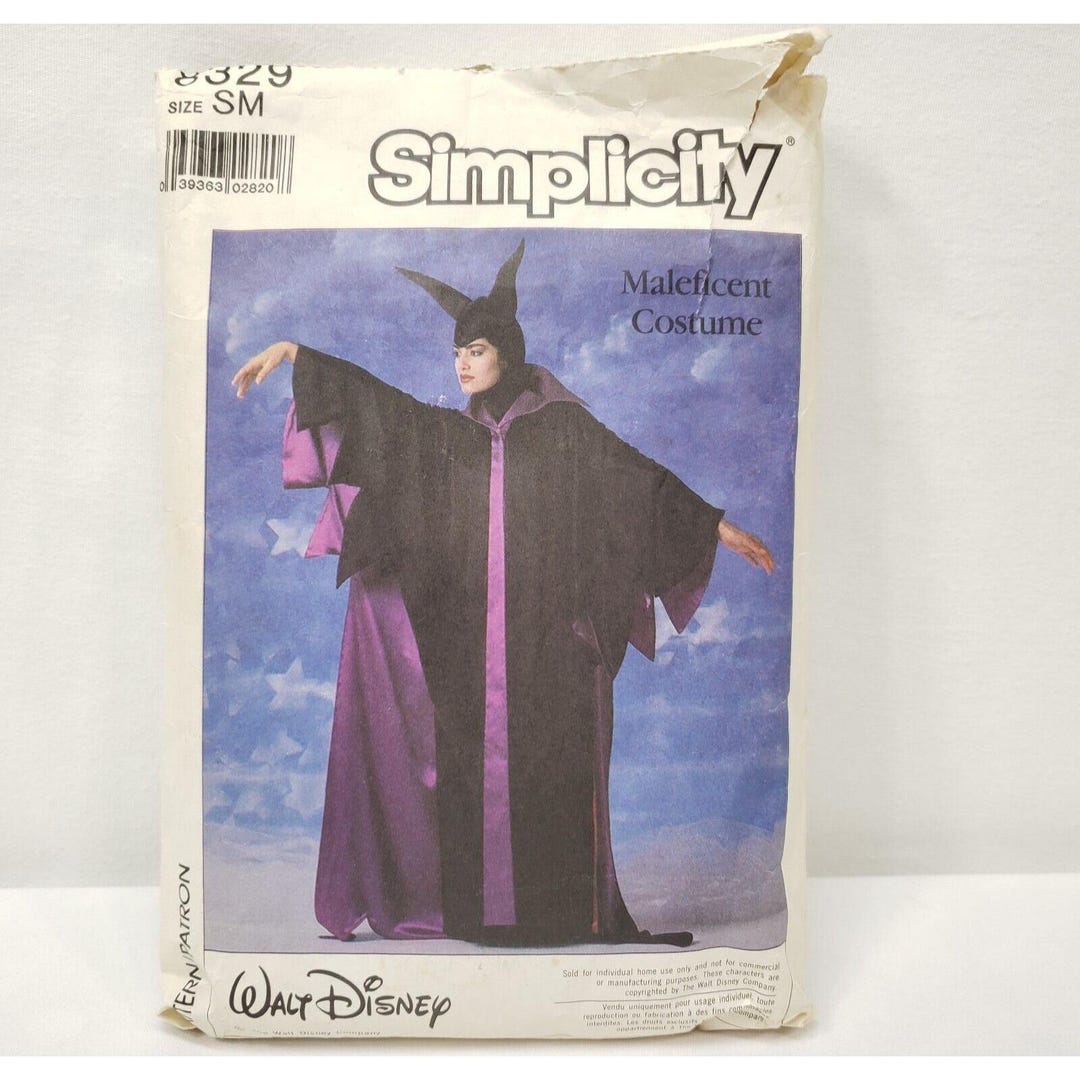 Simplicity Maleficent Costume Pattern 8329 Misses Size SM Cut Disney ...