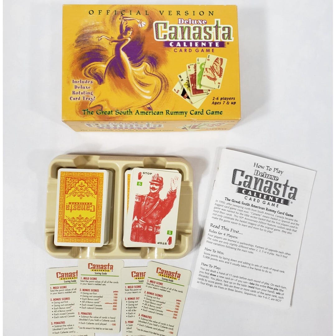 Deluxe Canasta Caliente Card Game Official Version Rotating Tray 2003 ...