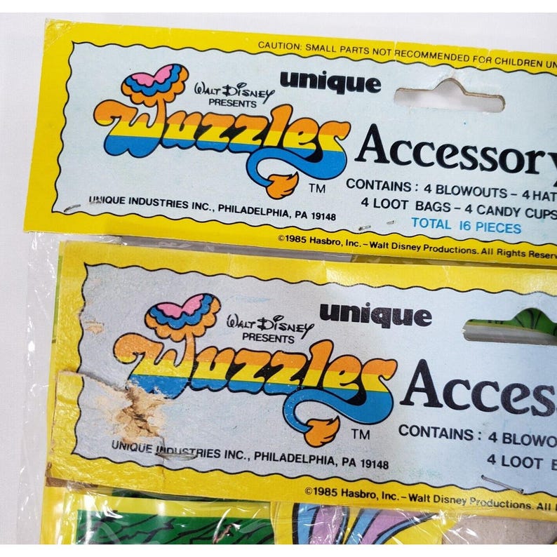 Disney Wuzzles Birthday Party Favors Accessory Packs Hats Bags Cups ...