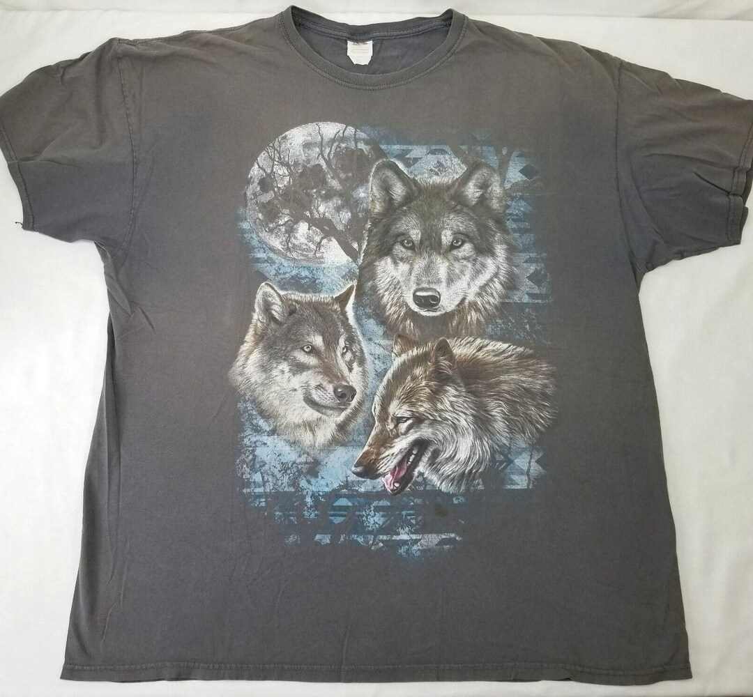 Vintage Y2K Wolves T-shirt Fruit of the Loom Mens Size 2XL - Etsy