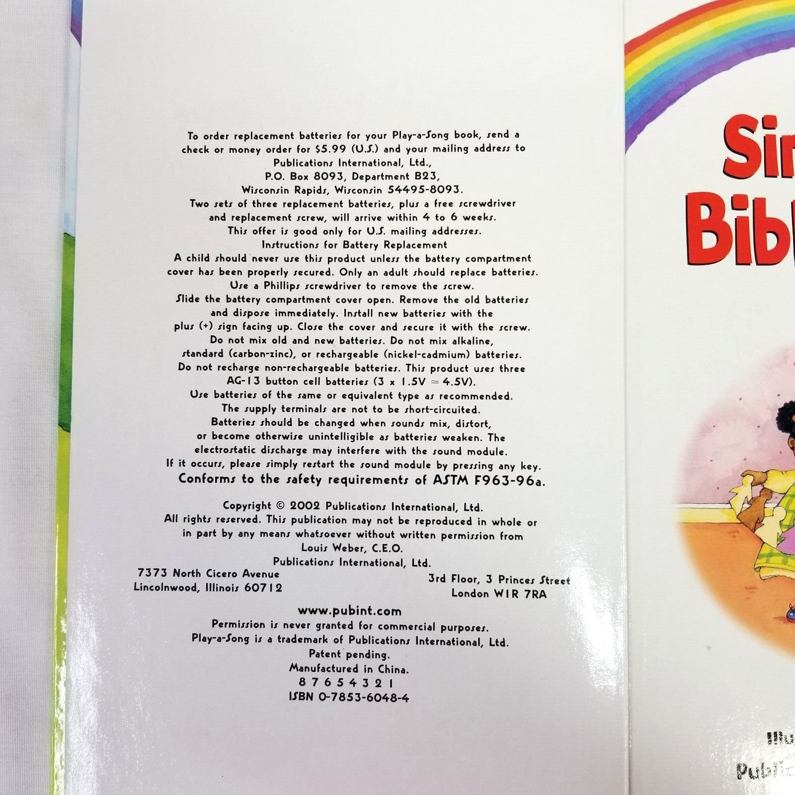 Sing Along Bible Songs Play A Song Sound Book Tested Works With ...