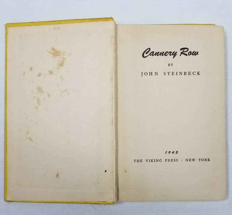 Cannery Row by John Steinbeck 1945 First Edition 2nd Printing Viking ...