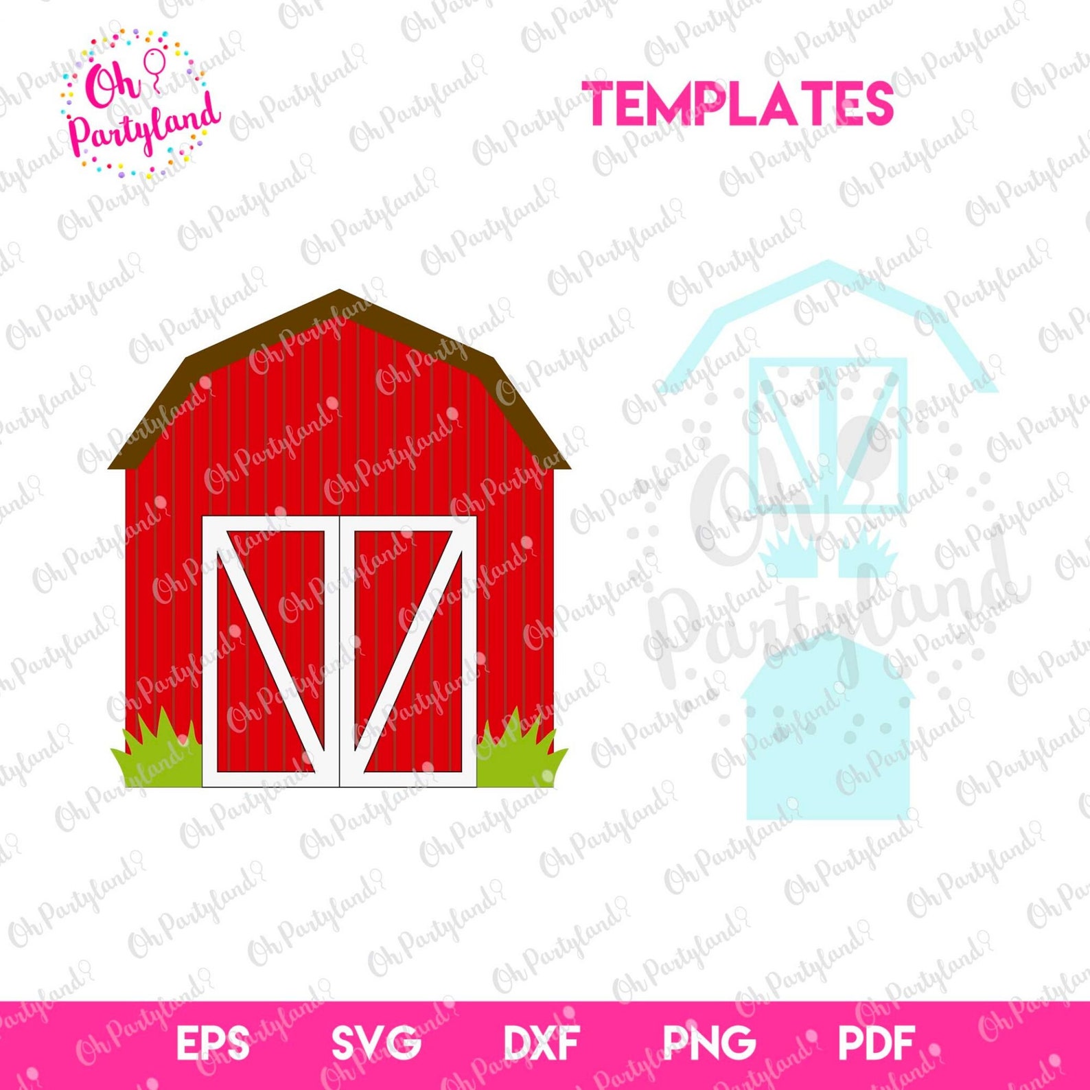 Farmhouse Template SVG DXF Files PDF File Barn Template - Etsy