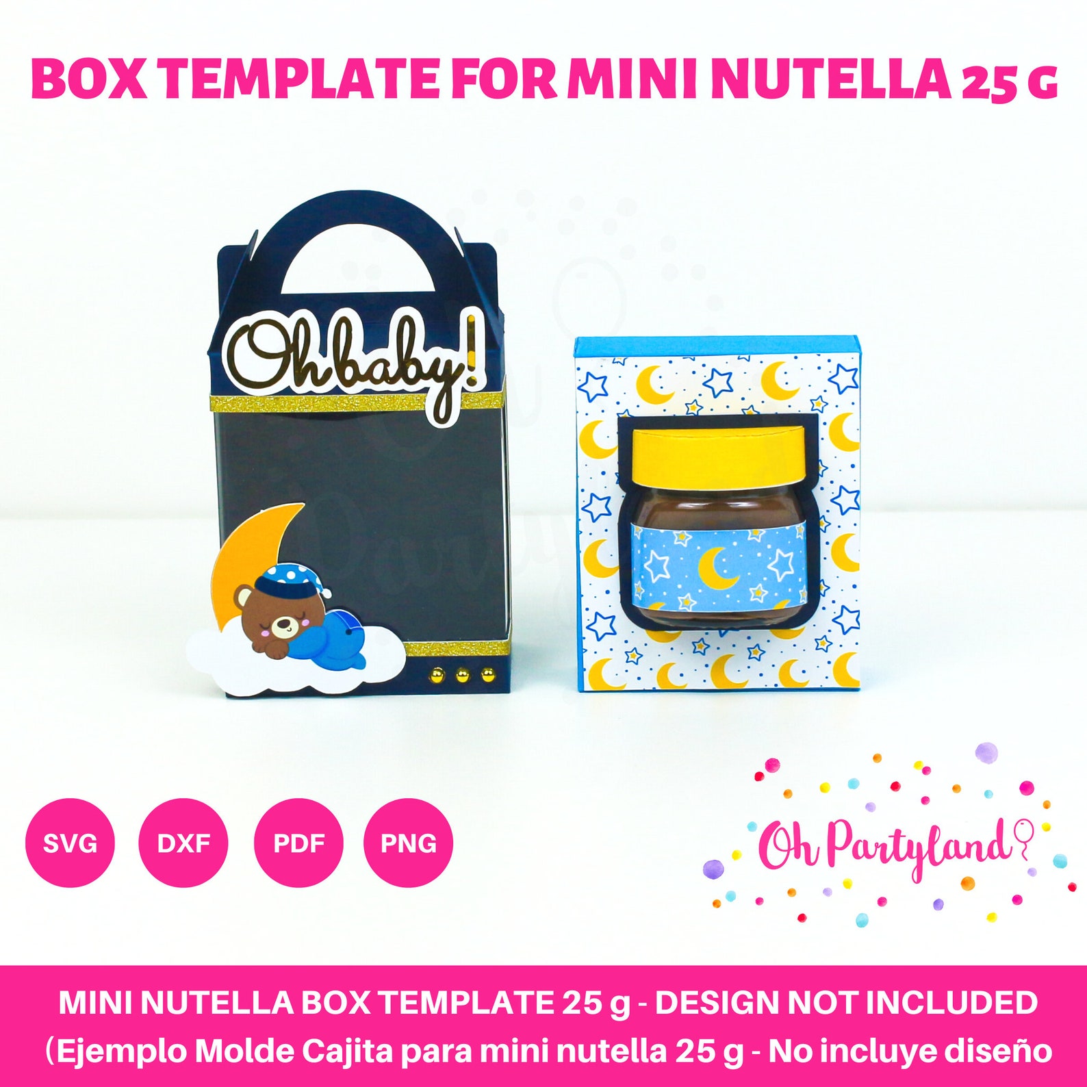 Mini Nutella Box Template 25g 0.88 Oz Box SVG, DXF, PDF, Png Files ...