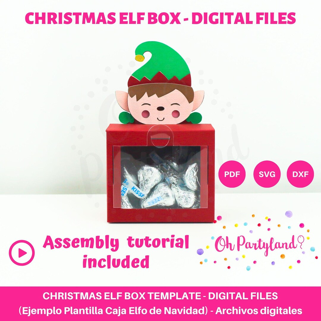 Christmas Elf Box SVG, DXF and PDF File, Christmas Box Svg for Cricut ...