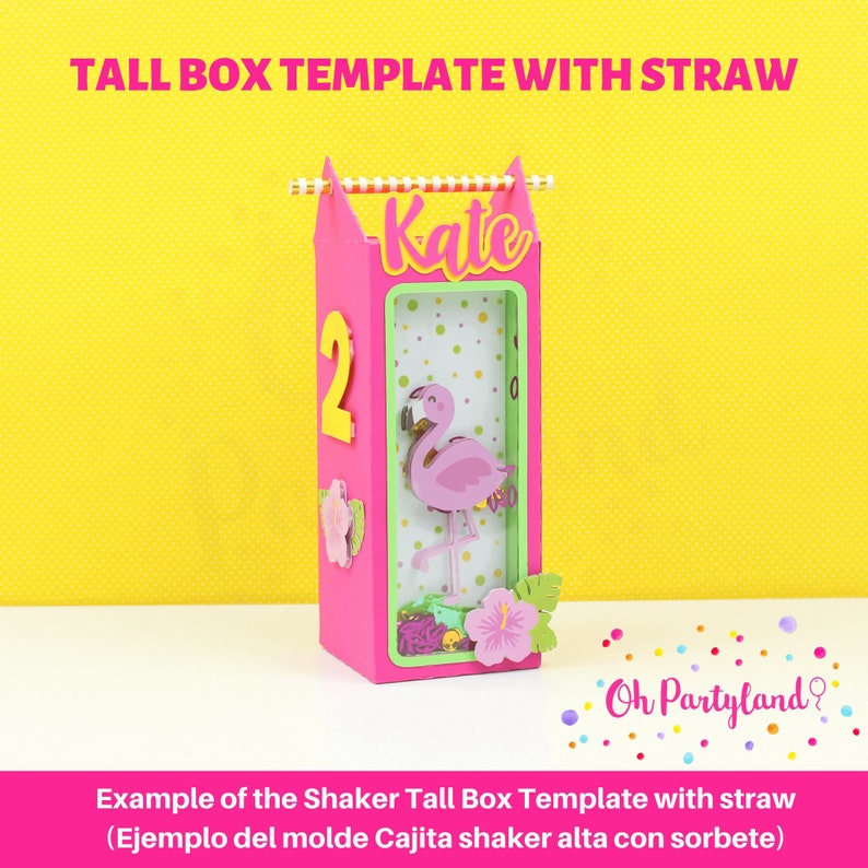 Tall Favor Box Template With Straw Svg Dxf Pdf Png Shaker - Etsy