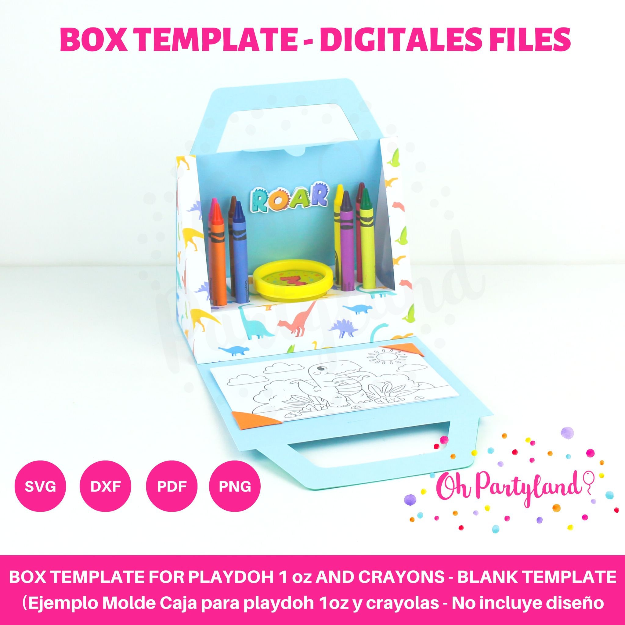 Coloring Suitcase Box Template - Play Doh 1 Oz and Crayon Box Template ...