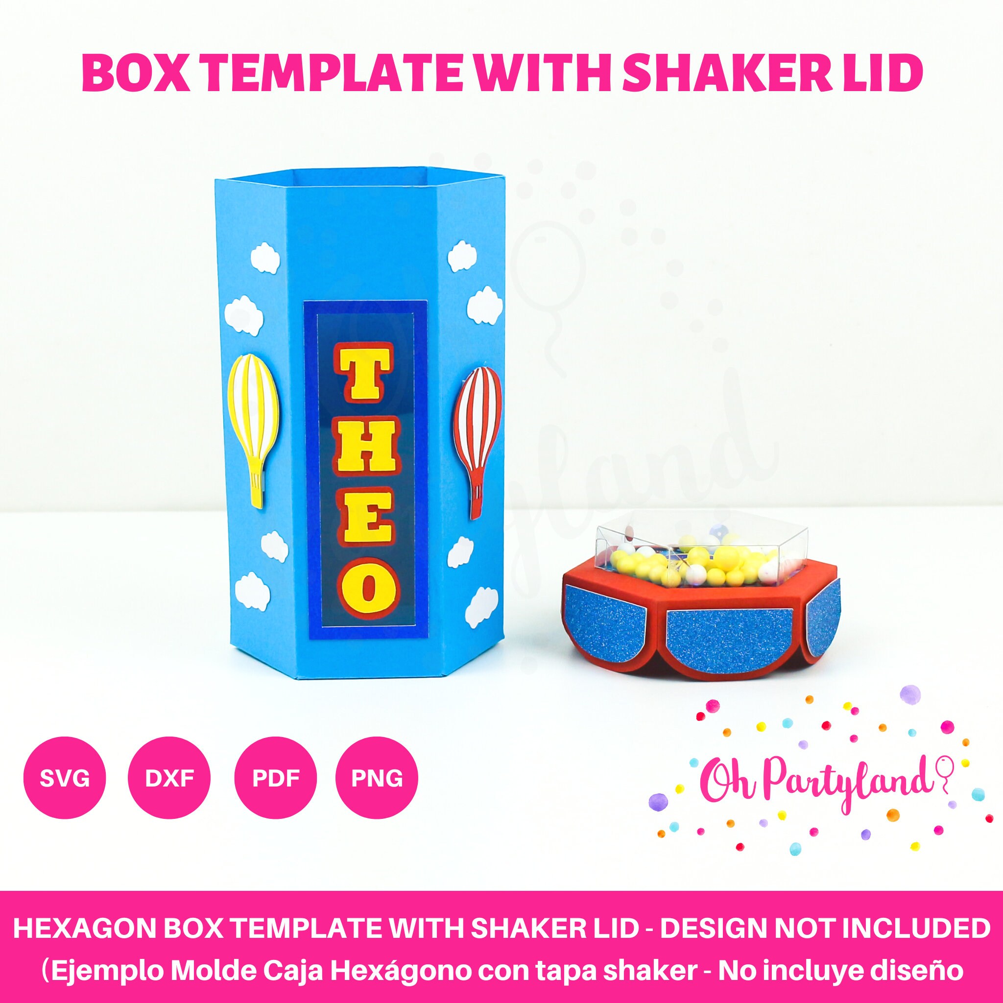 Hexagon Box Template With Shaker Lid - Shaker Box SVG, DXF, PDF and Png ...