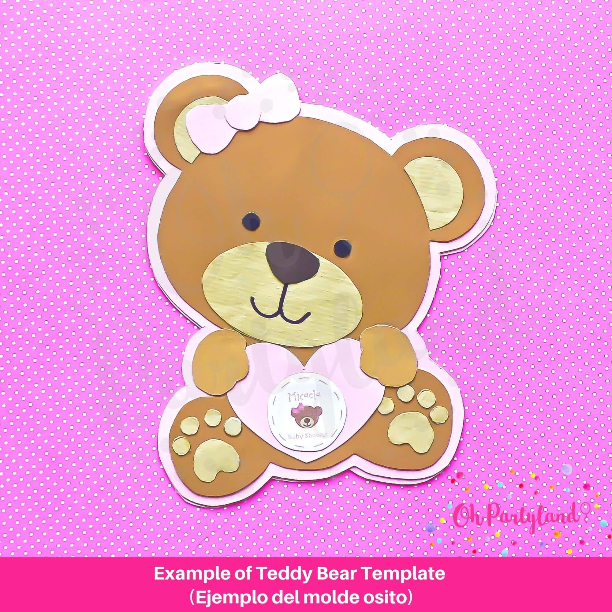 Molde osito SVG Dxf Eps Pdf y Png. Invitación oso bebé svg - Etsy España