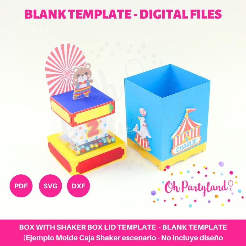 Shaker Box SVG for Cricut, DXF for Silhouette and PDF File - Shaker Box ...