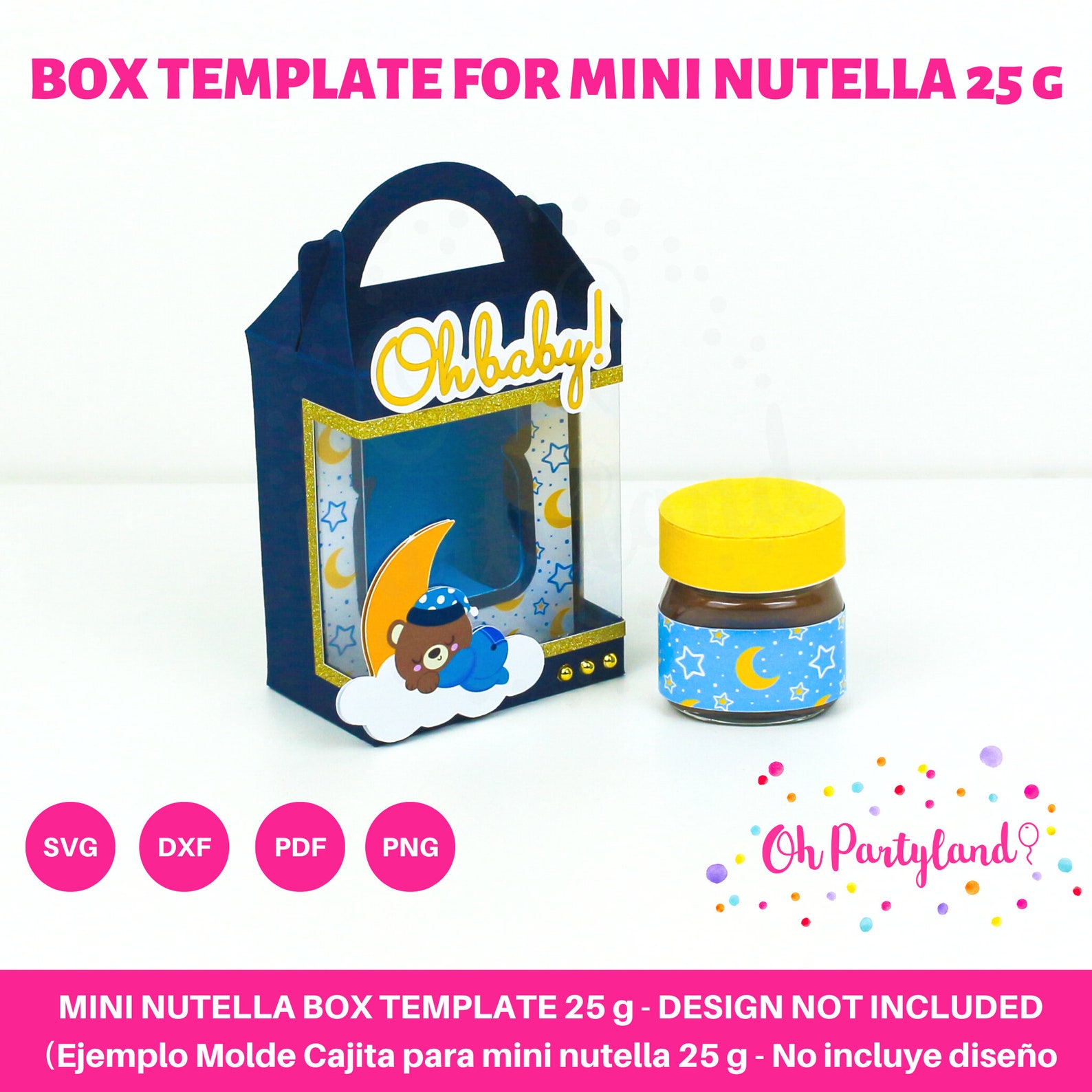 Mini Nutella Box Template 25g 0.88 Oz Box SVG, DXF, PDF, Png Files ...