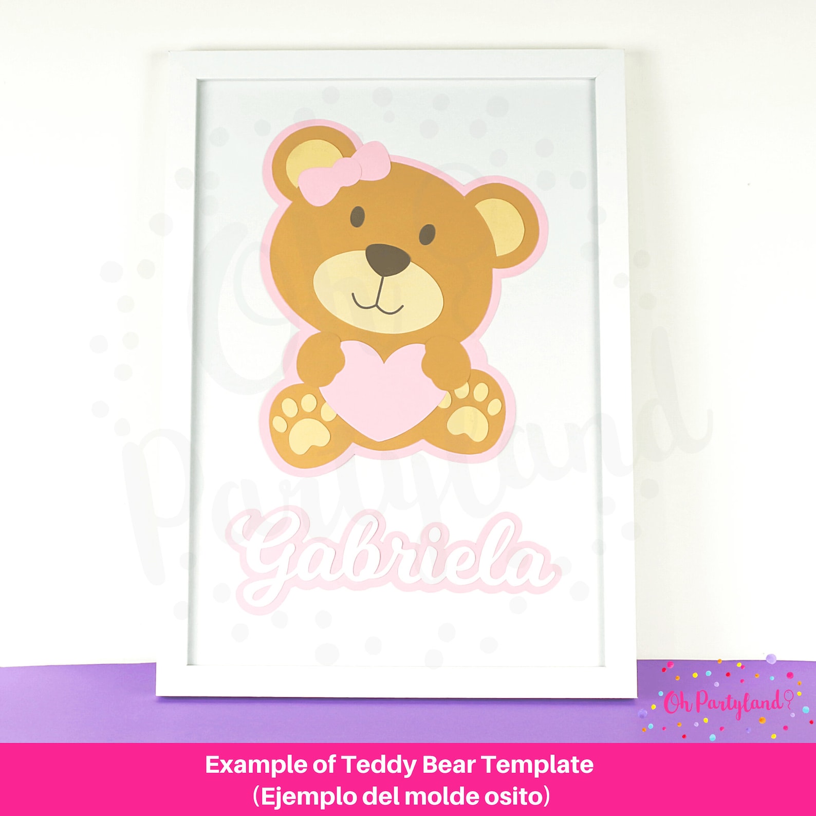 Molde osito SVG Dxf Eps Pdf y Png. Invitación oso bebé svg - Etsy México