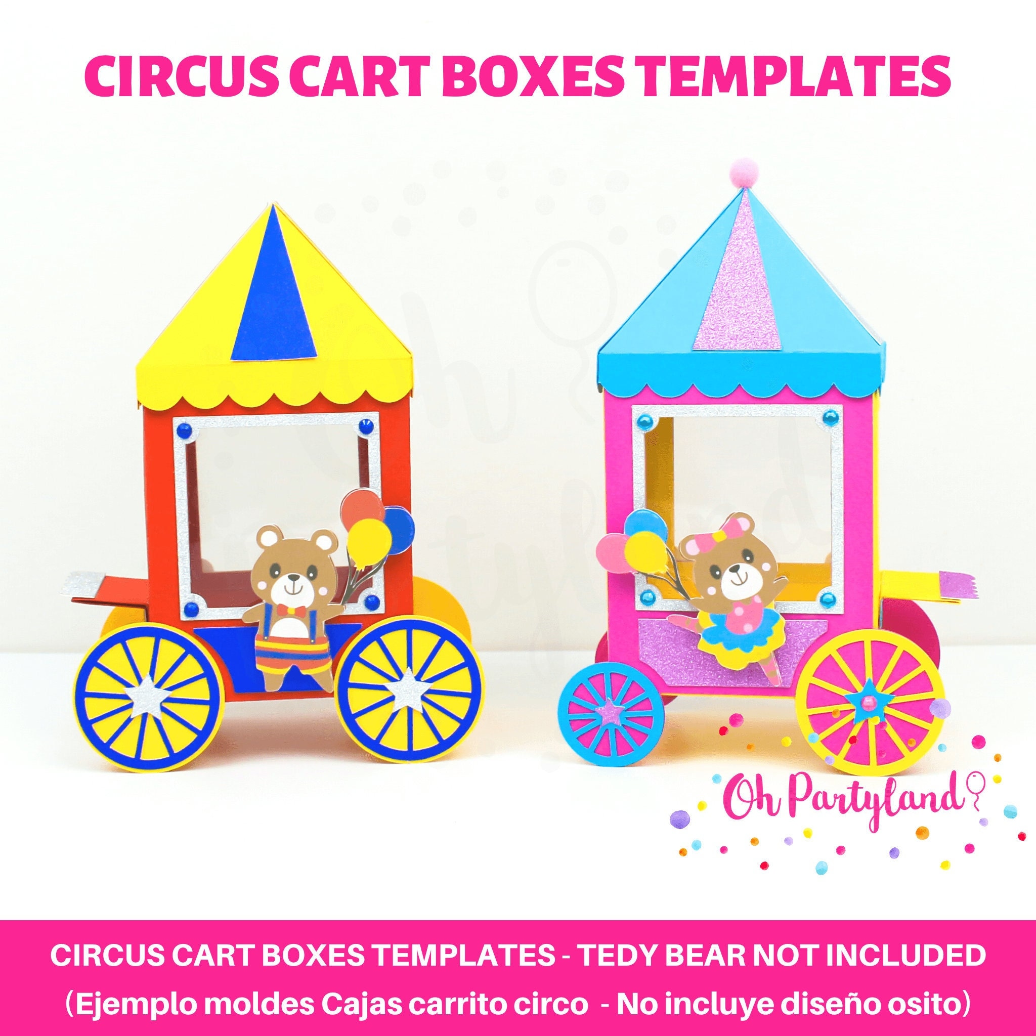 Circus Cart Box SVG DXF PDF Png-digital Files Circus Box - Etsy