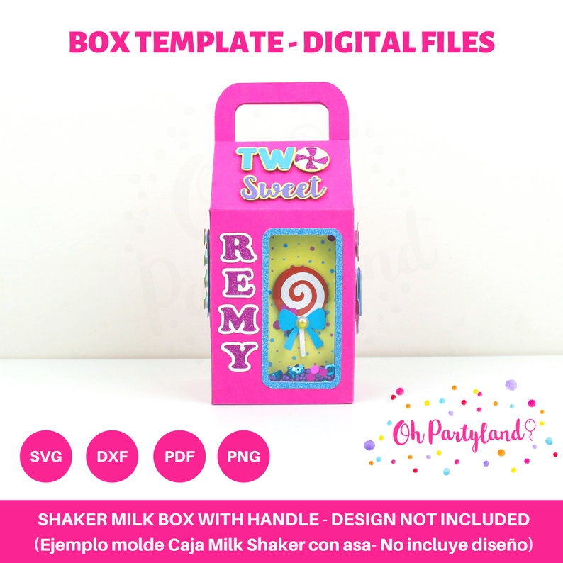 Milk Box Shaker Template With Handle, Shaker Box SVG, DXF, PDF and Png ...