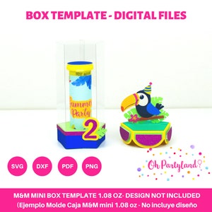 M&M Minis Box Template 1,08 Oz 30.6 G - Box SVG, DXF, PDF, Png - M and ...