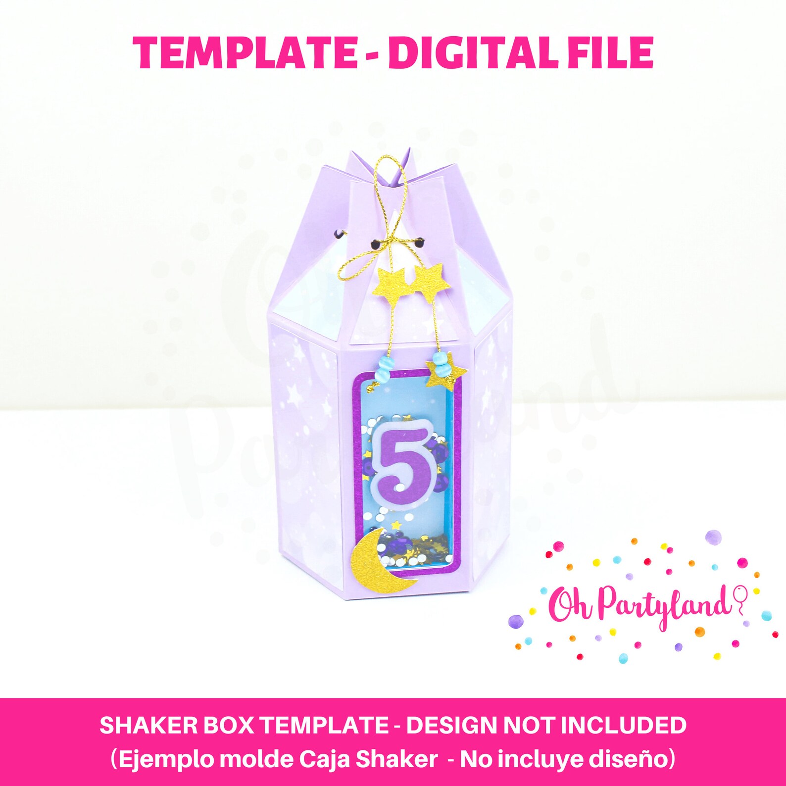 Shaker Box Template Svg, Dxf, Pdf, Png - Hexagonal Favor Box Template ...