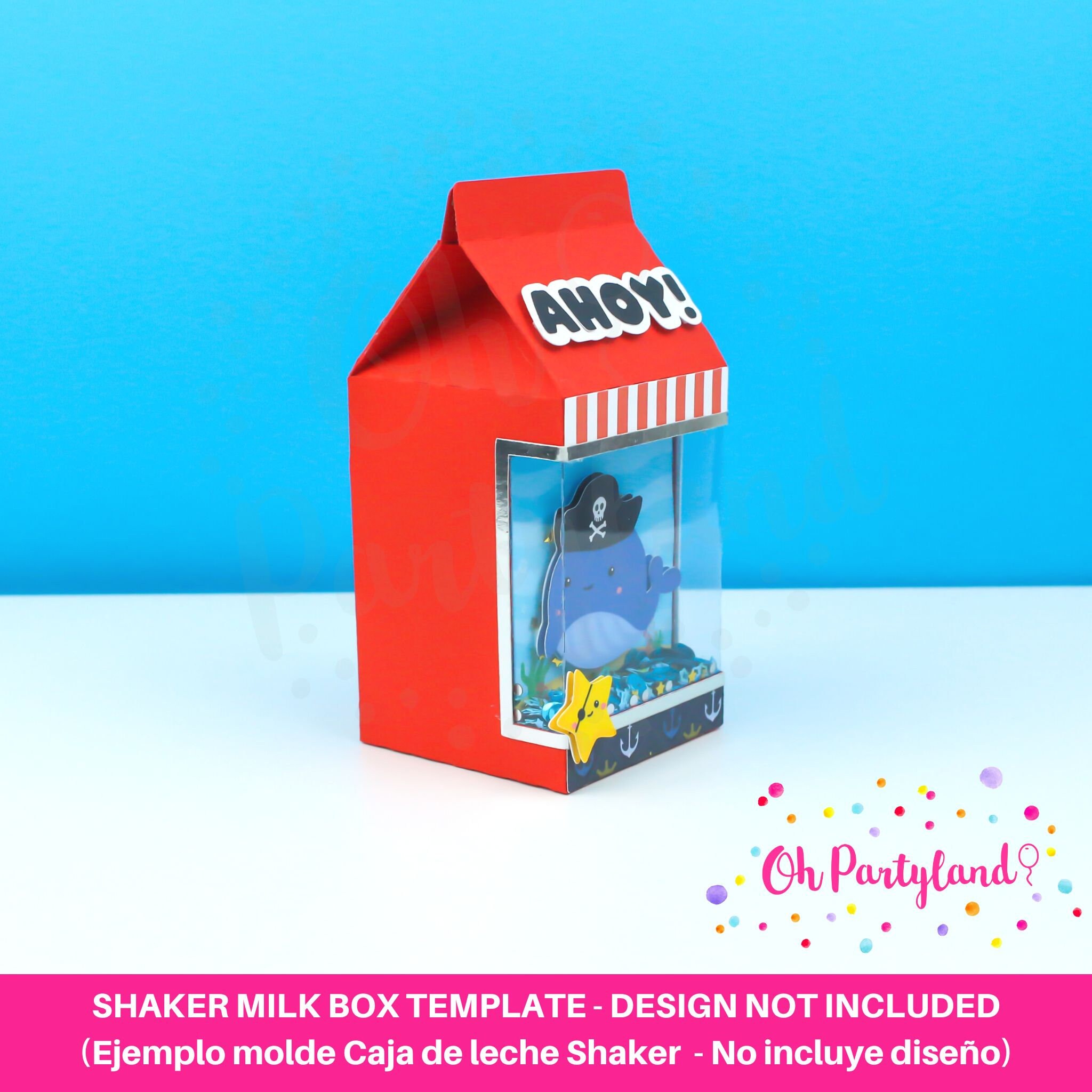 Template Milk Box Shaker, Milk Box Template SVG. Shaker Favor Box ...