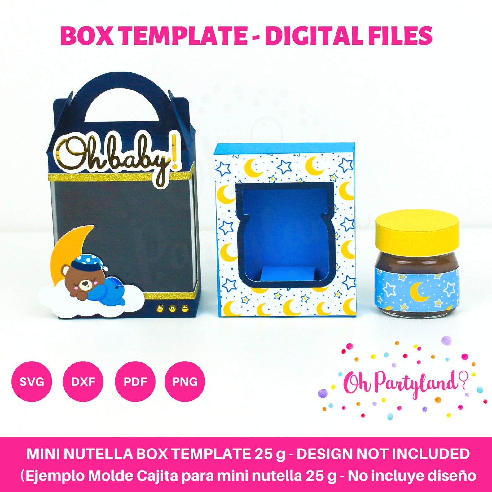 Mini Nutella Box Template 25g 0.88 Oz Box SVG, DXF, PDF, Png Files ...