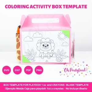 Coloring Activity Box Template - Gable Box Template SVG Files for ...