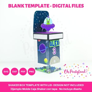 Shaker Acetate Box Template With Lid - Favor Box SVG for Cricut, DXF ...