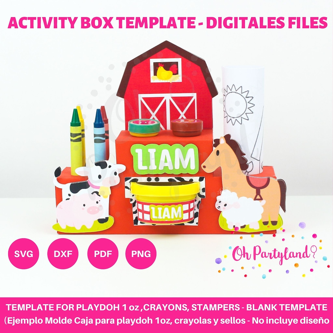 Play Doh 1 Oz, Stampers and Crayon Box Template - Coloring Activity Box ...