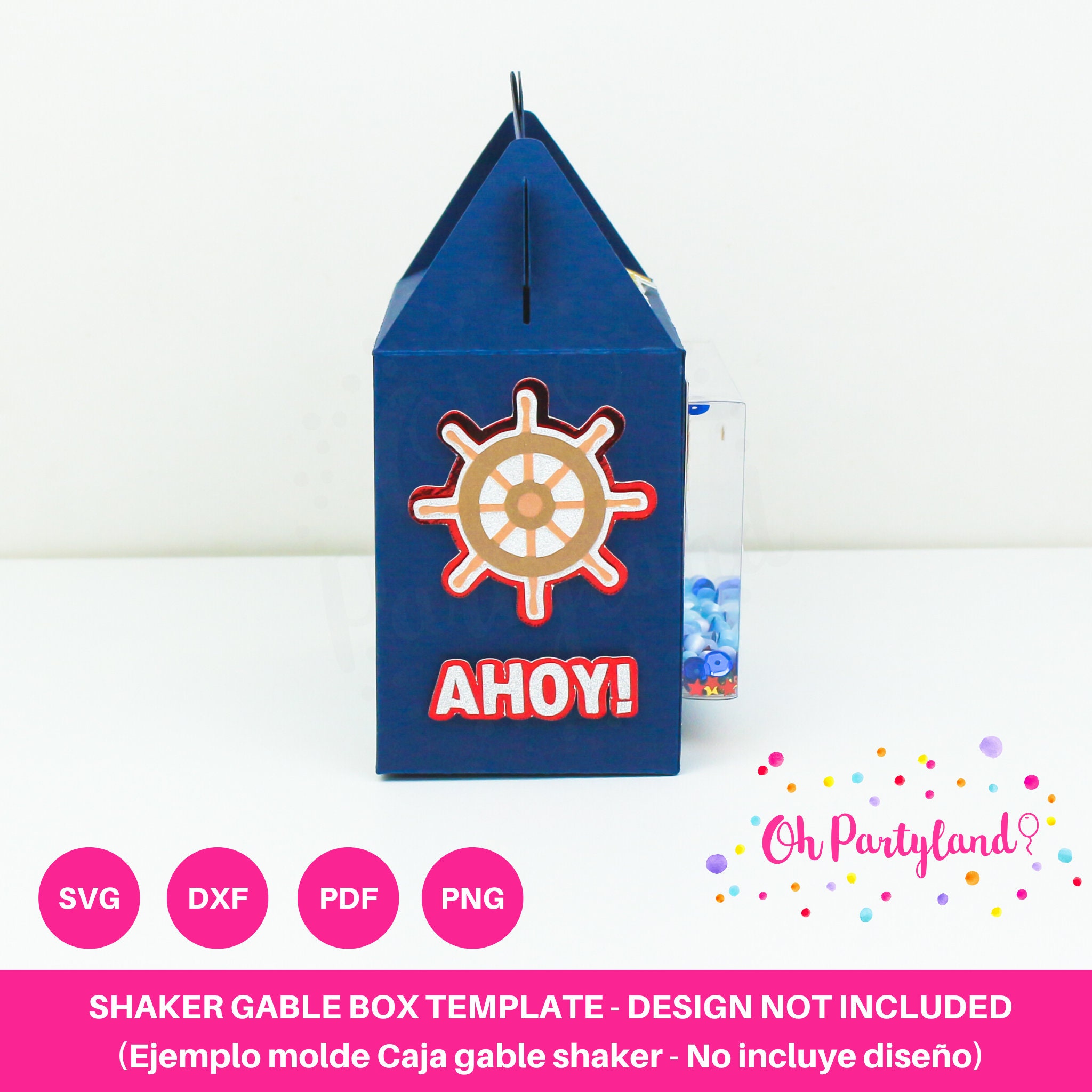 Shaker Gable Box Template With Outside Window, Favor Box SVG, DXF, PDF ...
