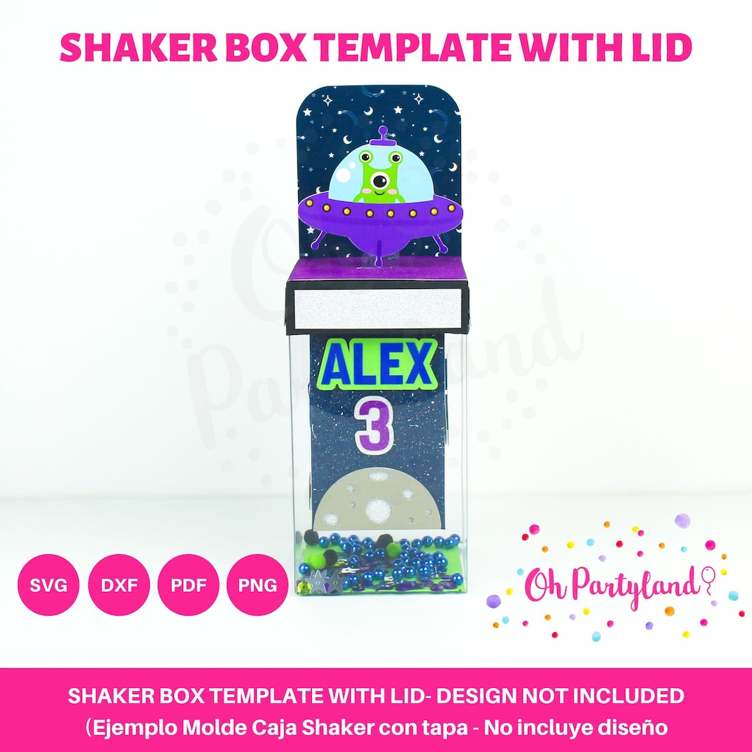 Shaker Acetate Box Template With Lid - Favor Box SVG for Cricut, DXF ...