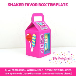 Milk Box Shaker Template With Handle, Shaker Box SVG for Cricut, DXF ...