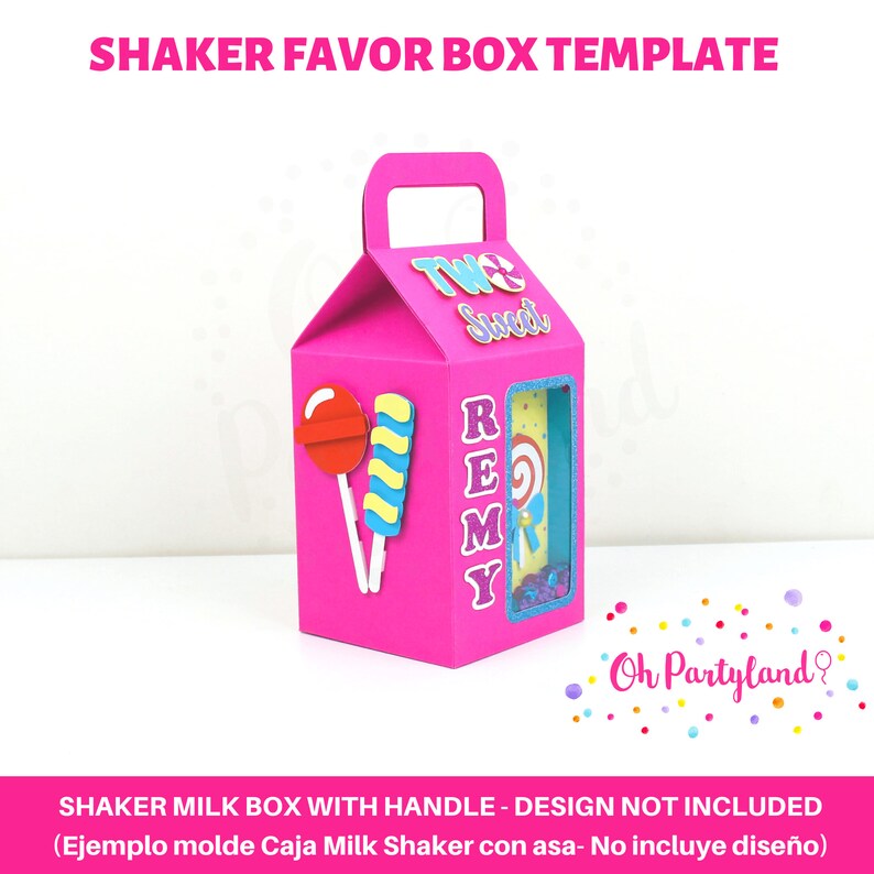 Milk Box Shaker Template With Handle, Shaker Box SVG, DXF, PDF and Png ...