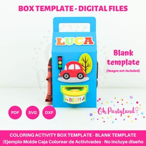 Coloring Activity Box Template for Cricut - Milk Box SVG Files, DXF ...