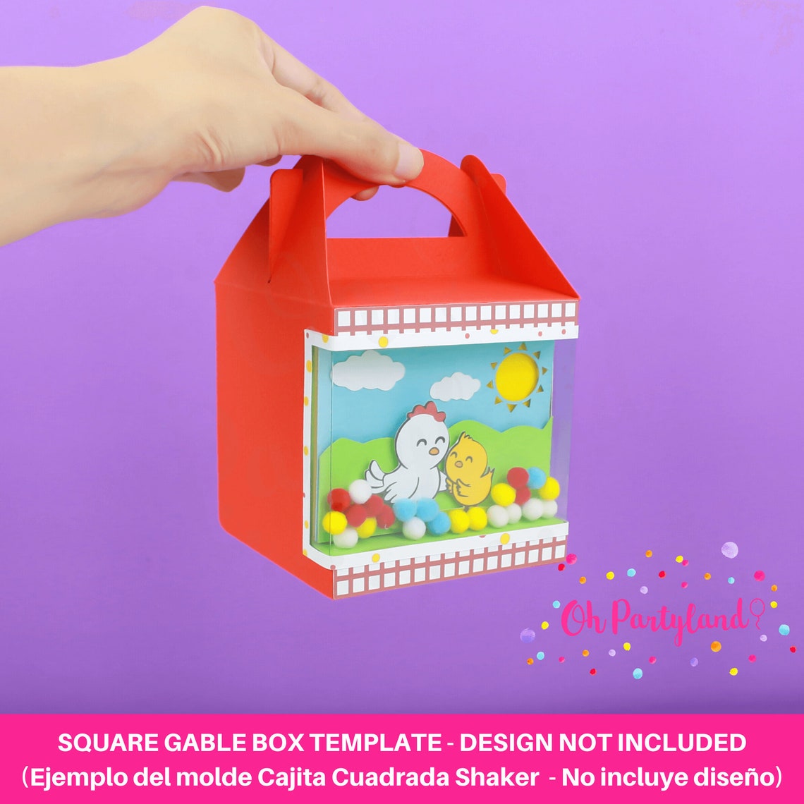 Square Gable Box Template Shaker Box SVG DXF Pdf Png - Etsy Canada