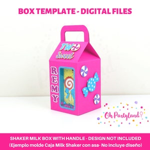 Milk Box Shaker Template With Handle, Shaker Box SVG for Cricut, DXF ...