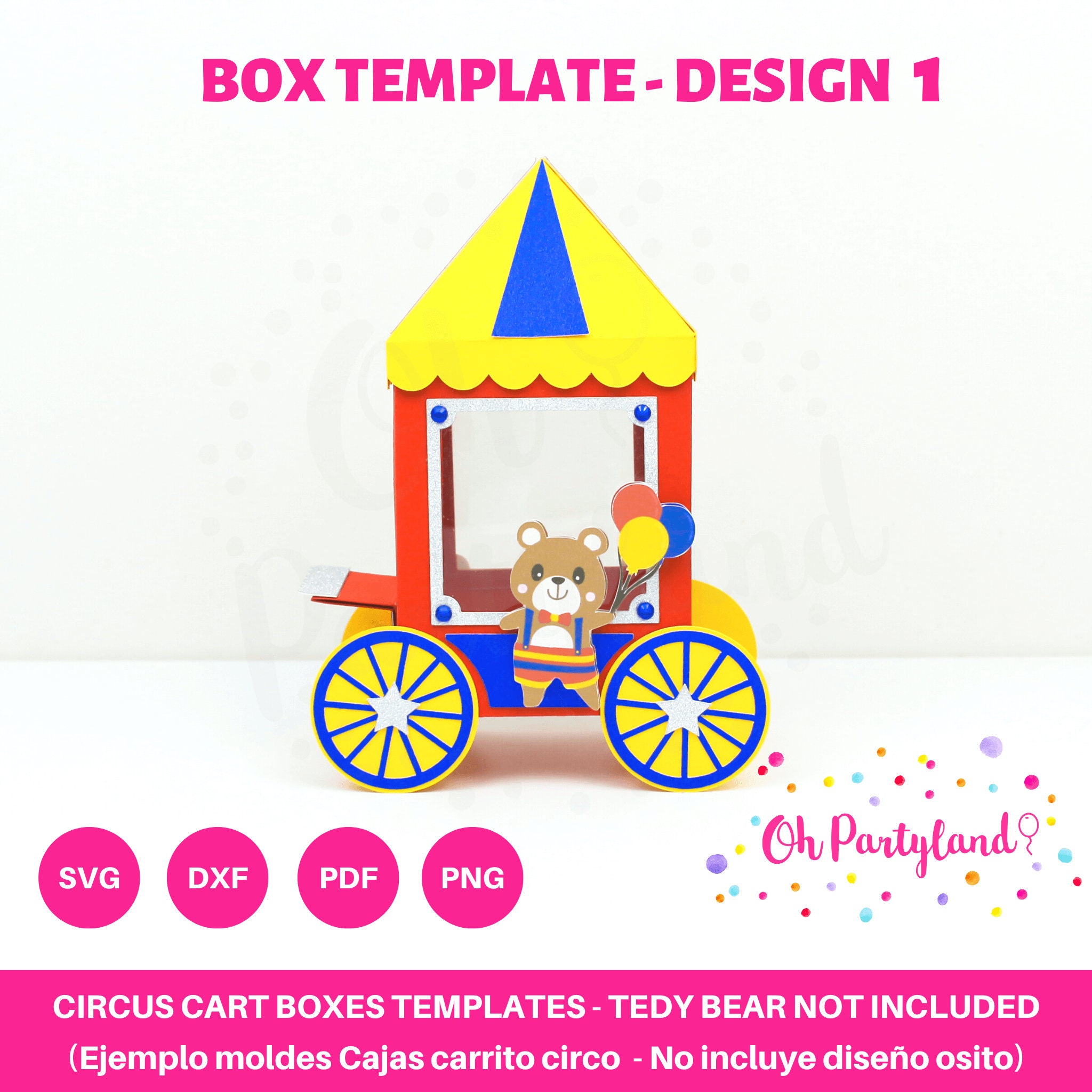 Circus Cart Box SVG DXF PDF Png-digital Files Circus Box - Etsy Canada