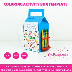 Coloring Activity Box Template for Cricut - Milk Box SVG Files, DXF ...