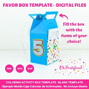 Coloring Activity Box Template for Cricut - Milk Box SVG Files, DXF ...