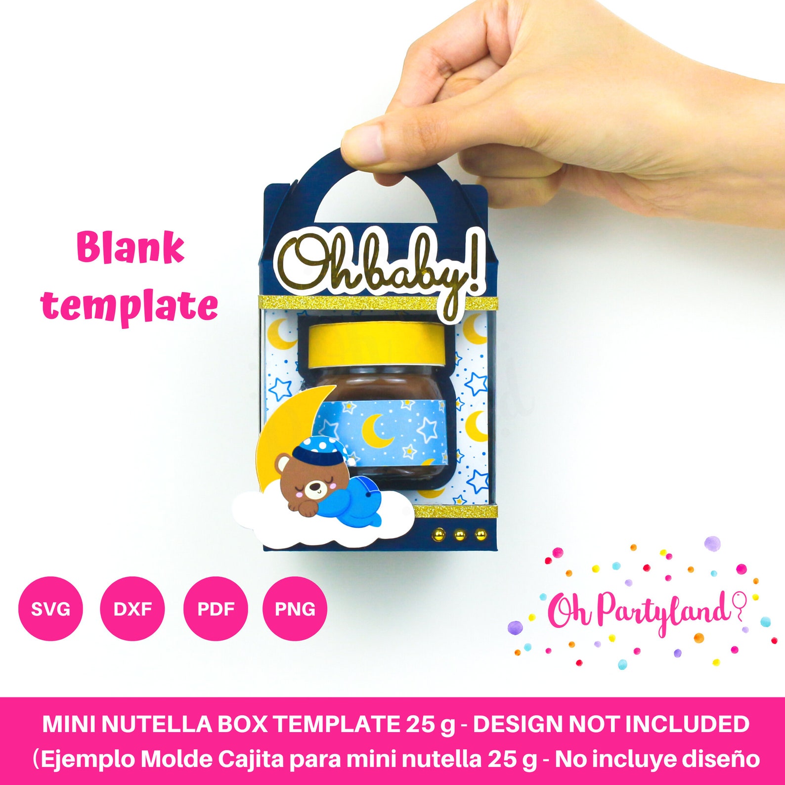 Mini Nutella Box Template 25g 0.88 Oz Box SVG, DXF, PDF, Png Files ...