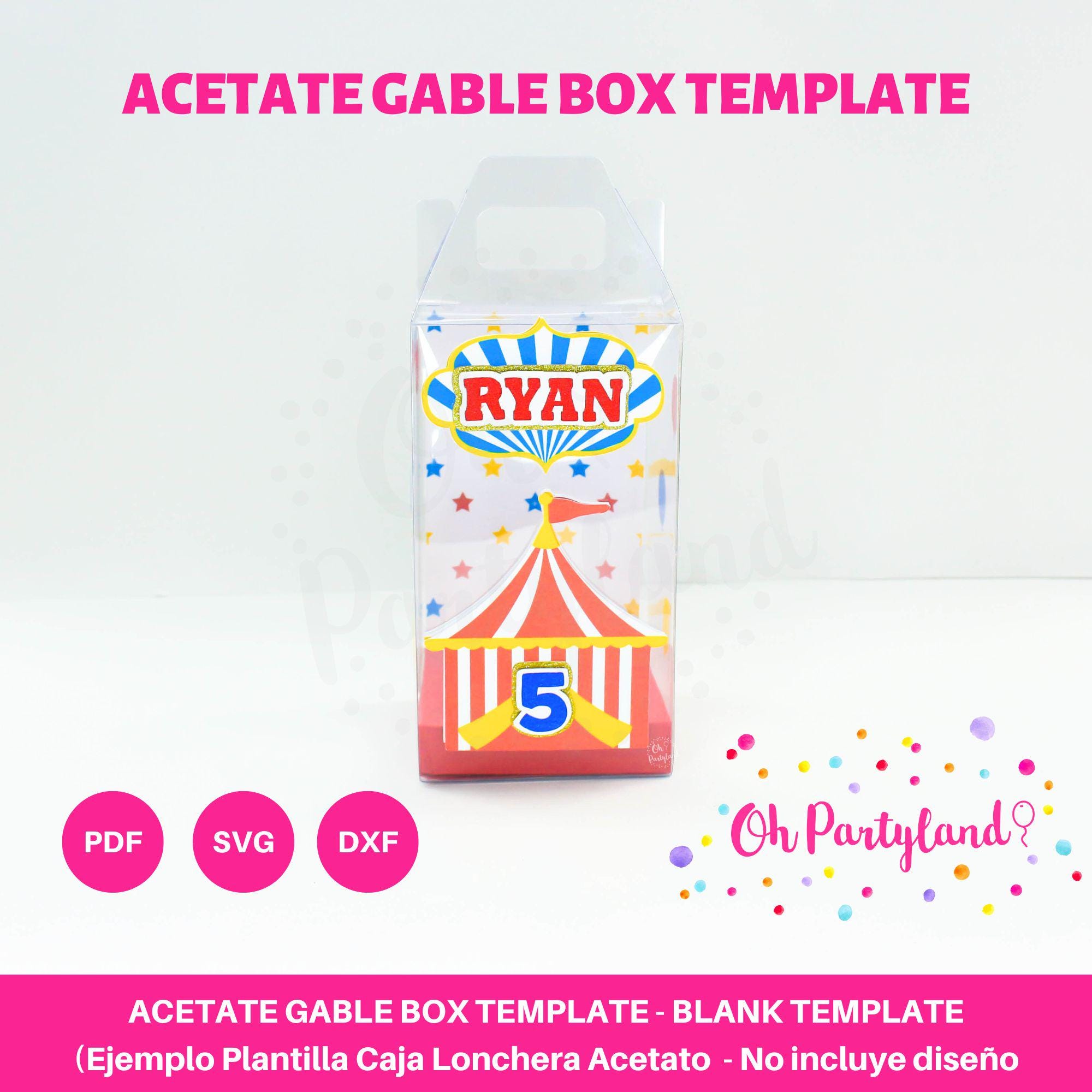 Acetate Gable Box Template, Tall Gable Box SVG, DXF and PDF Files ...