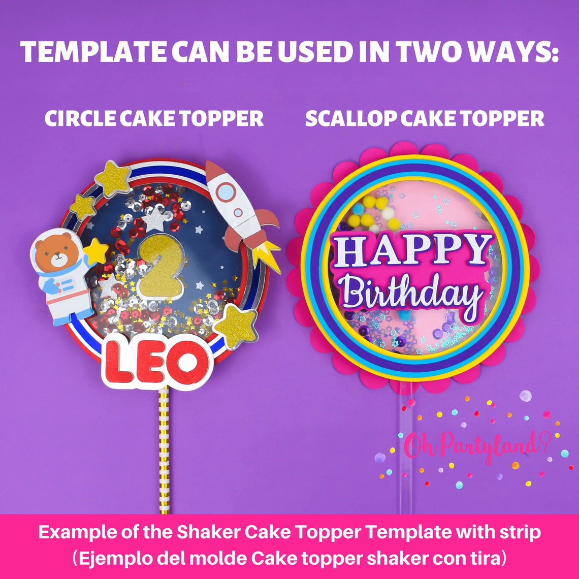 Shaker Cake Topper SVG File With Stripe SVG for Cricut DXF - Etsy