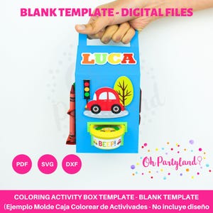 Coloring Activity Box Template for Cricut - Milk Box SVG Files, DXF ...