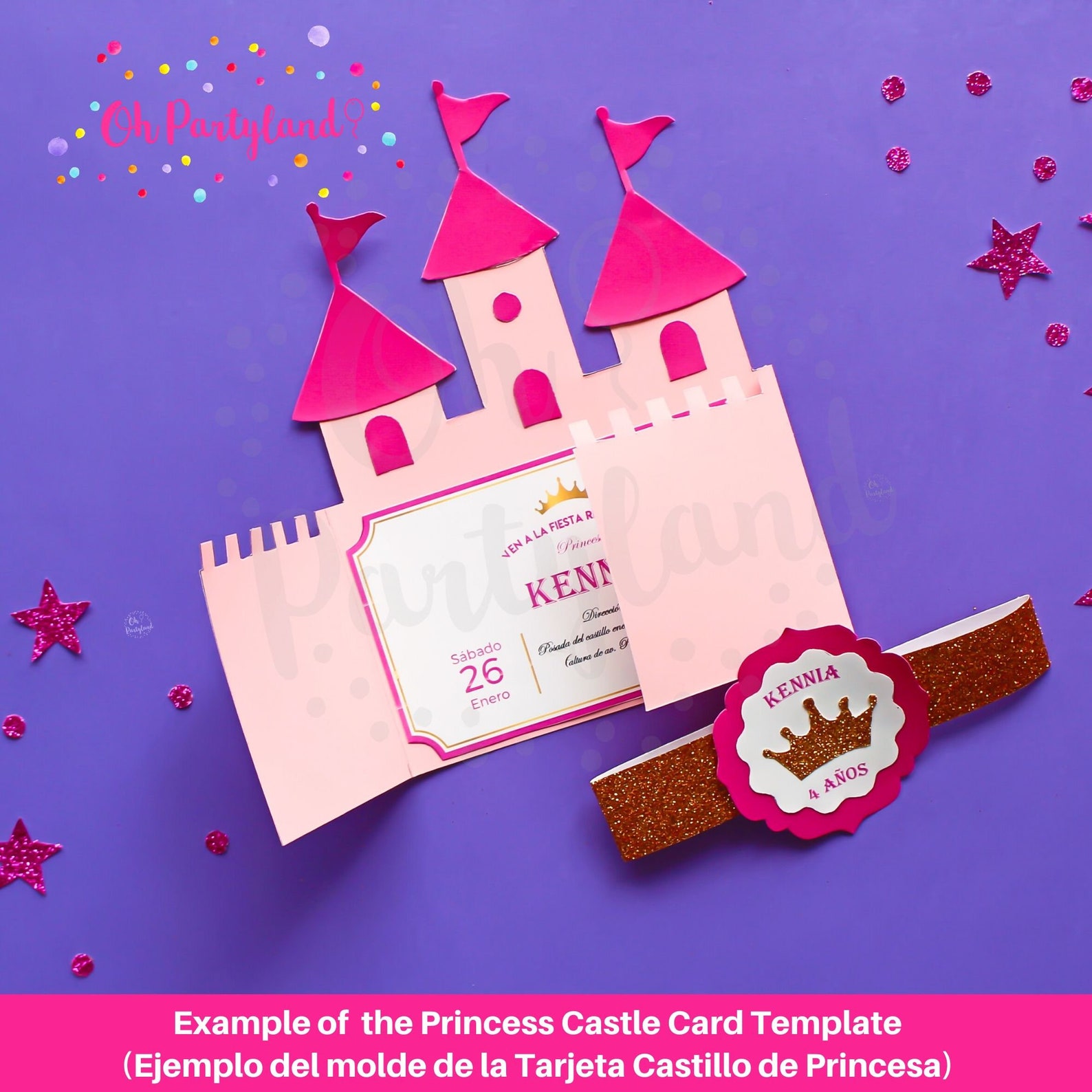 Princess Castle Invitation SVG File, Castle Card Template, Princess ...