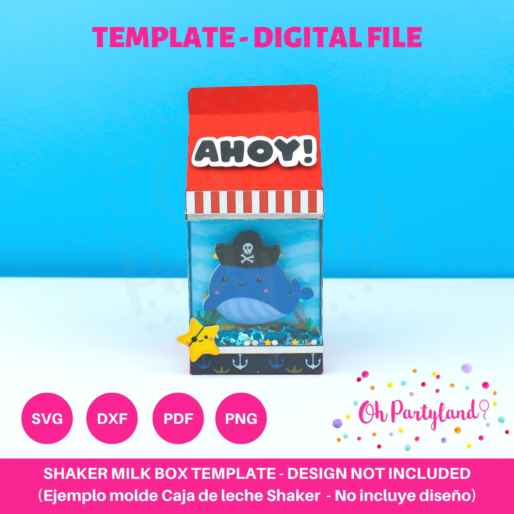 Template Milk Box Shaker, Milk Box Template SVG. Shaker Favor Box ...