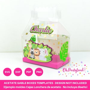 Acetate Gable Boxes Templates, Favor Boxes SVG, DXF, PDF, and Png Files ...