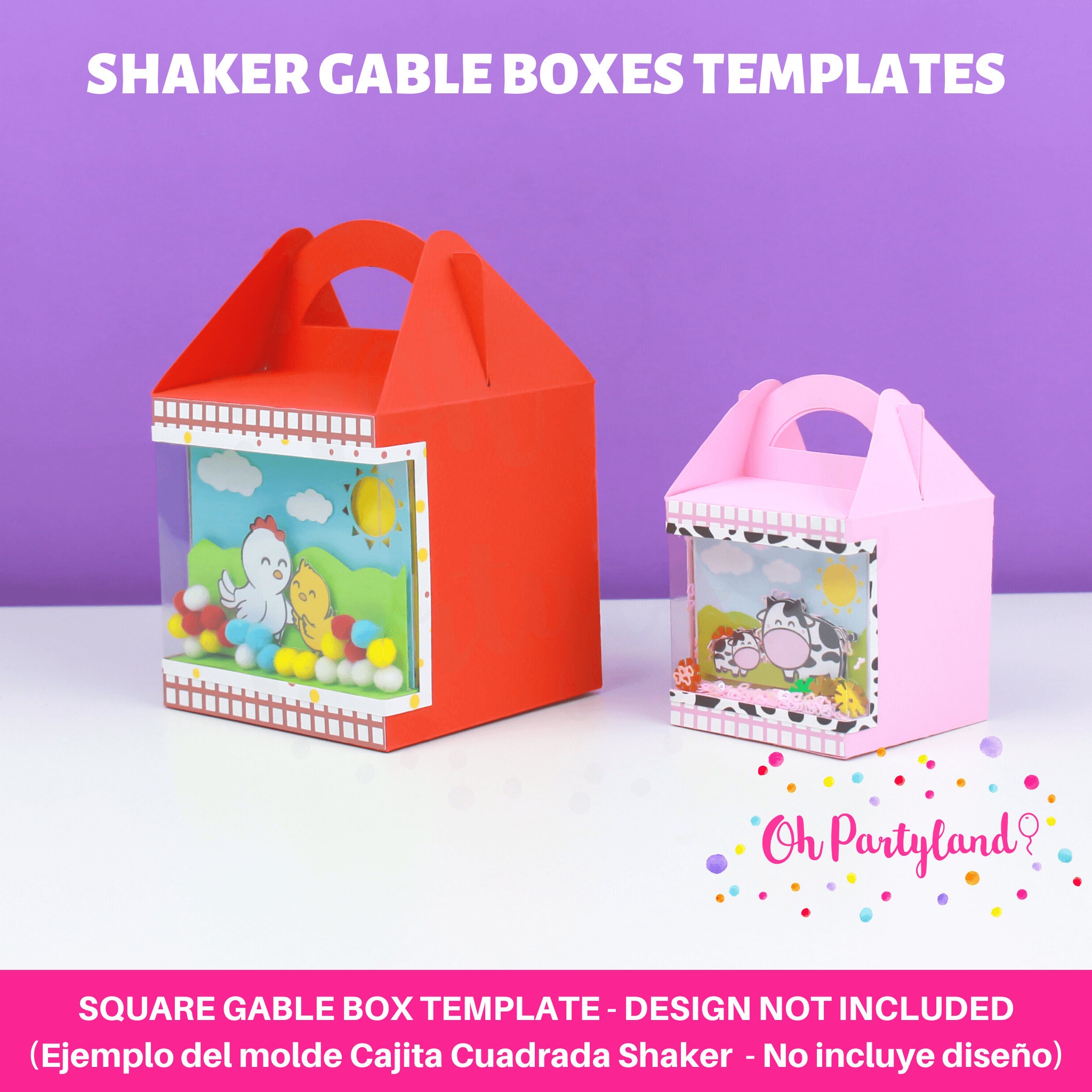 Square Gable Box Template Shaker Box SVG DXF Pdf Png - Etsy Canada