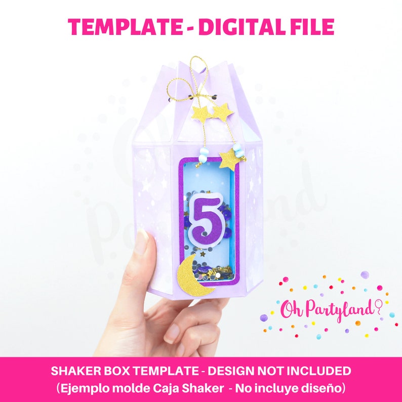 Shaker Box Template Svg, Dxf, Pdf, Png - Hexagonal Favor Box Template ...