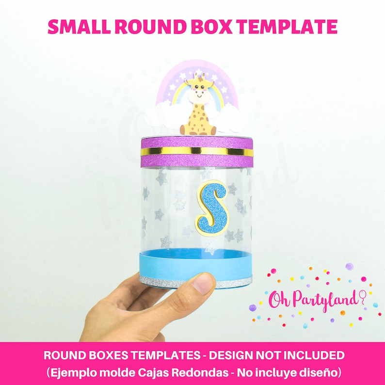 Round Boxes Templates - Favor Boxes SVG, DXF, PDF, Png, Small and Large ...