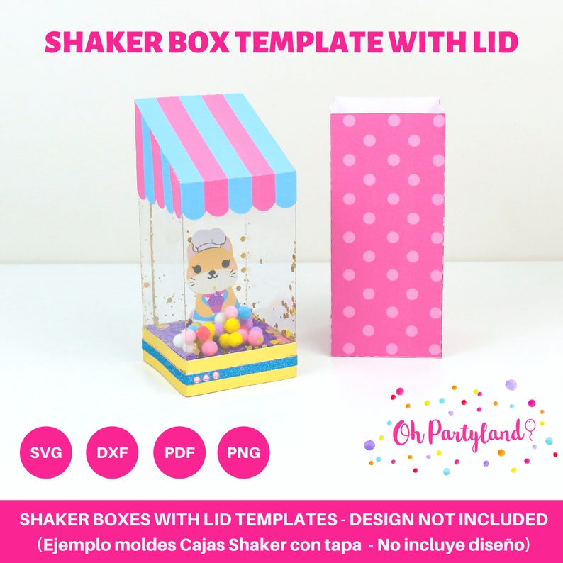 Shaker Box SVG, DXF, PDF, Png - Rectangular Boxes Templates With Lid ...