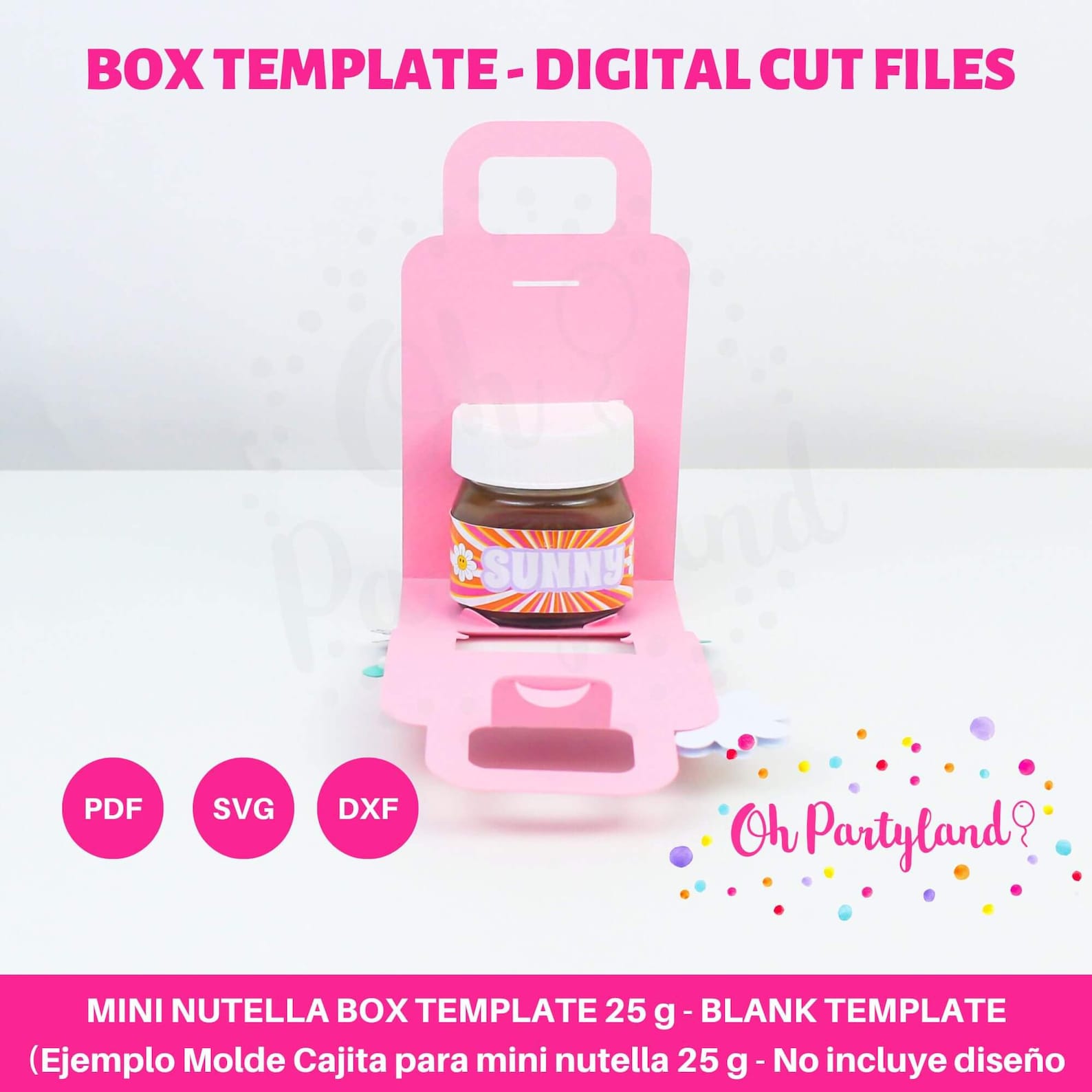 Mini Nutella Box SVG Files for Cricut, DXF for Silhouette and PDF File ...