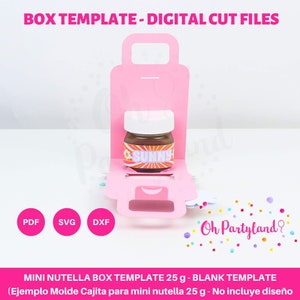 Mini Nutella Box SVG Files for Cricut, DXF and PDF Files - Mini Nutella ...