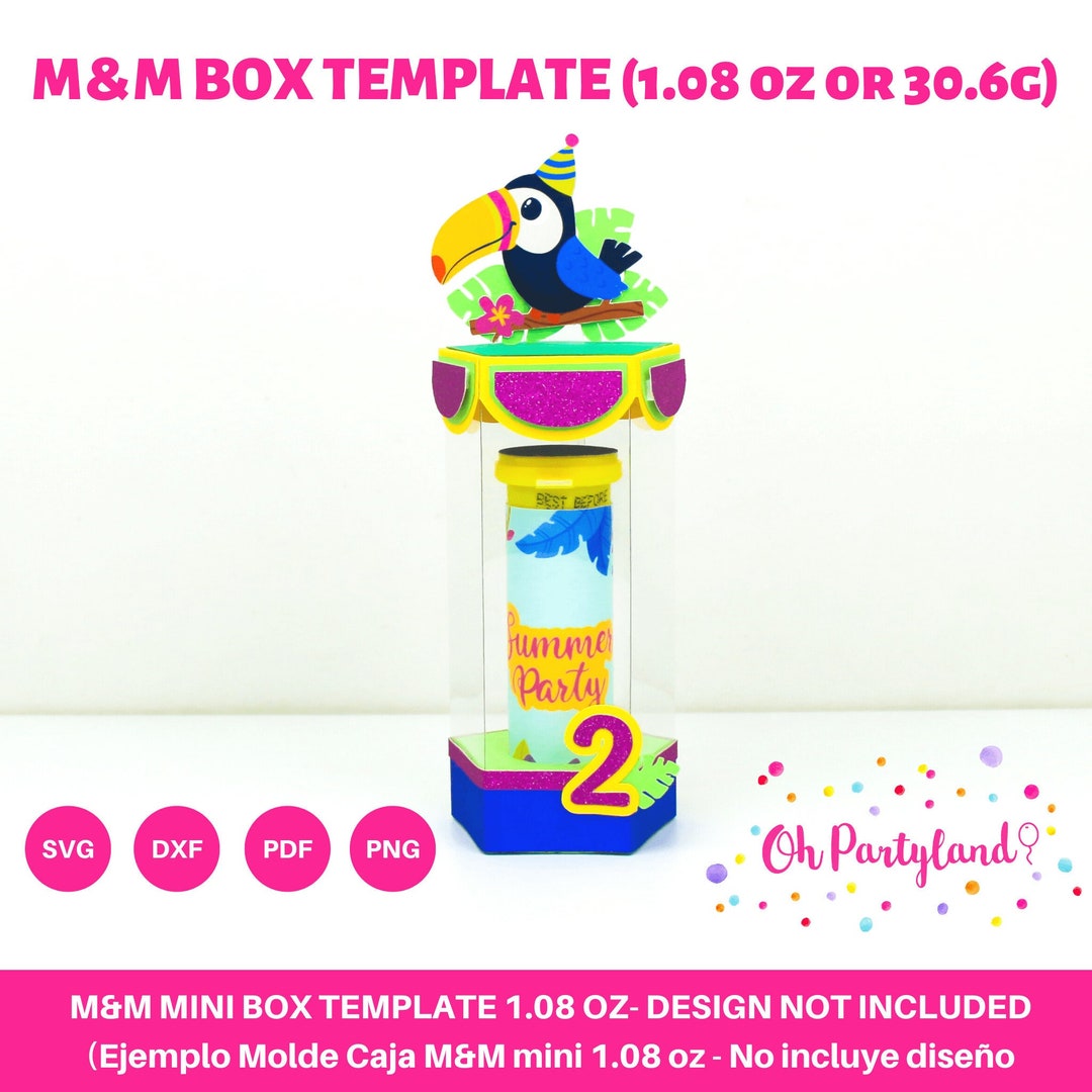 M&M Minis Box Template 1,08 Oz 30.6 G - Box SVG, DXF, PDF, Png - M and ...