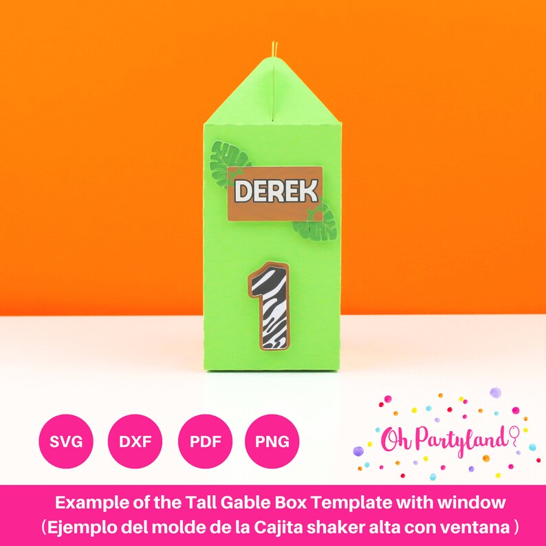 Tall Gable Box Template Shaker Box SVG DXF PNG Pdf Files - Etsy